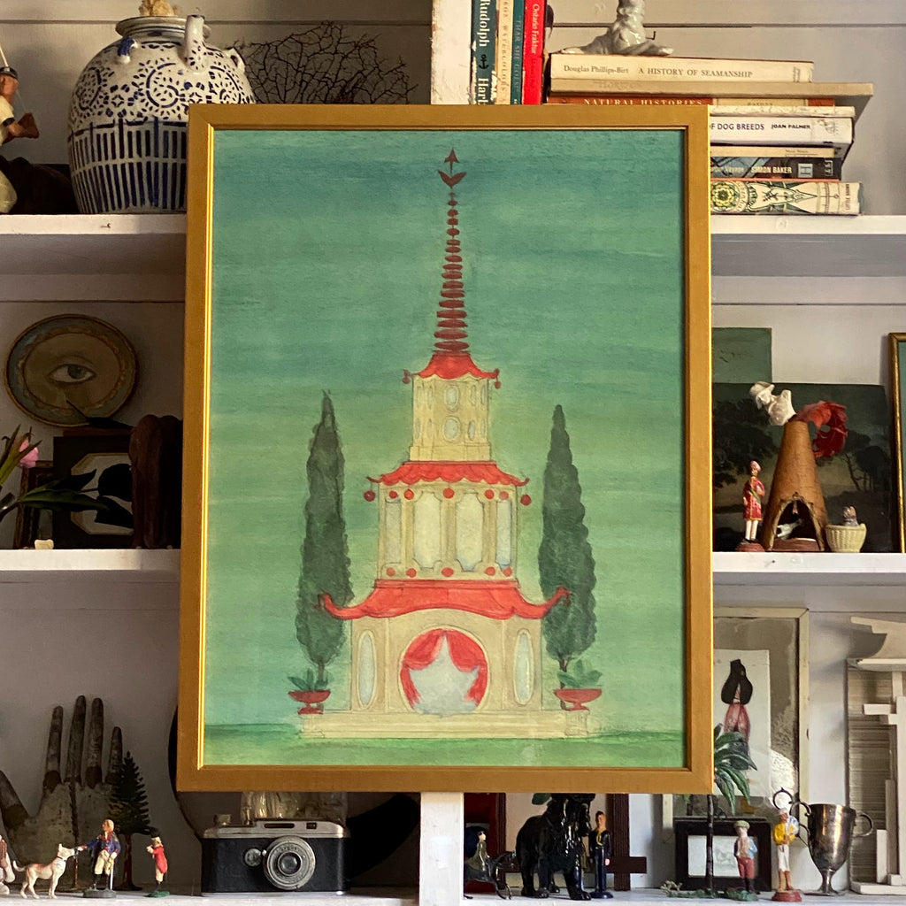 'Chinese Three-Tier Pagoda Garden Folly' – marymaguireart